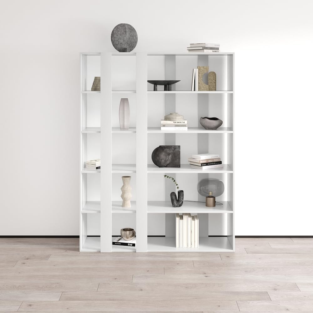 Meble Furniture Turin Bookcase - Modern Rectangular Storage Book Case ...