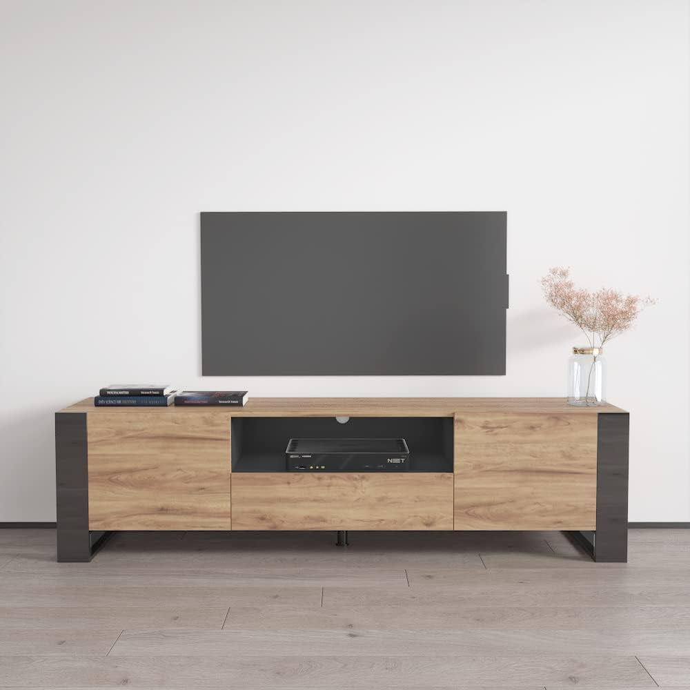 Meble Furniture Woody Freestanding TV Stand - Modern Rectangular TV ...