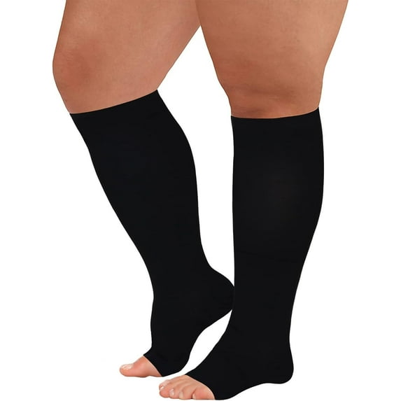 MecTo 1 Pair 20-30 mmHg Extra Wide Calf Knee High Compression Socks ...