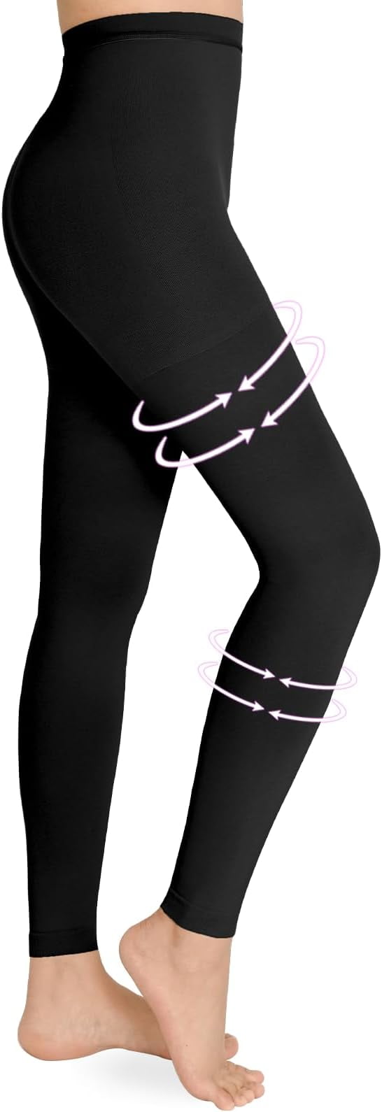 MecTo 1 Pair Black L Size 20-30 mmHg Compression Pantyhose Medical ...