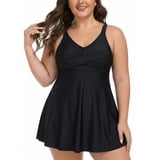 MecTo Women's Plus Size 2 Piece Tankini Set High Waist Tummy Control ...