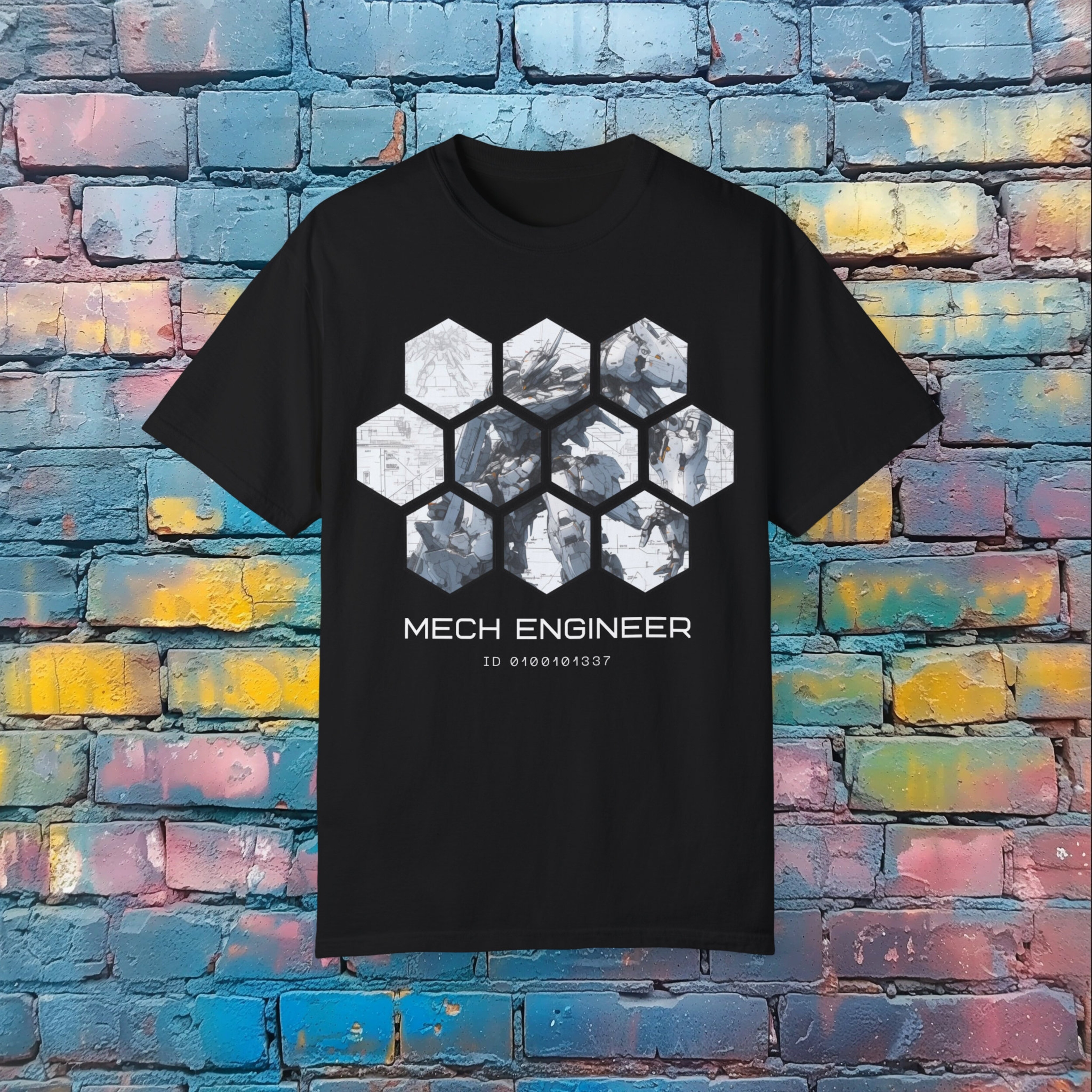 Mech Engineer T-Shirt - Giant Mecha Graphic Tee - Walmart.com