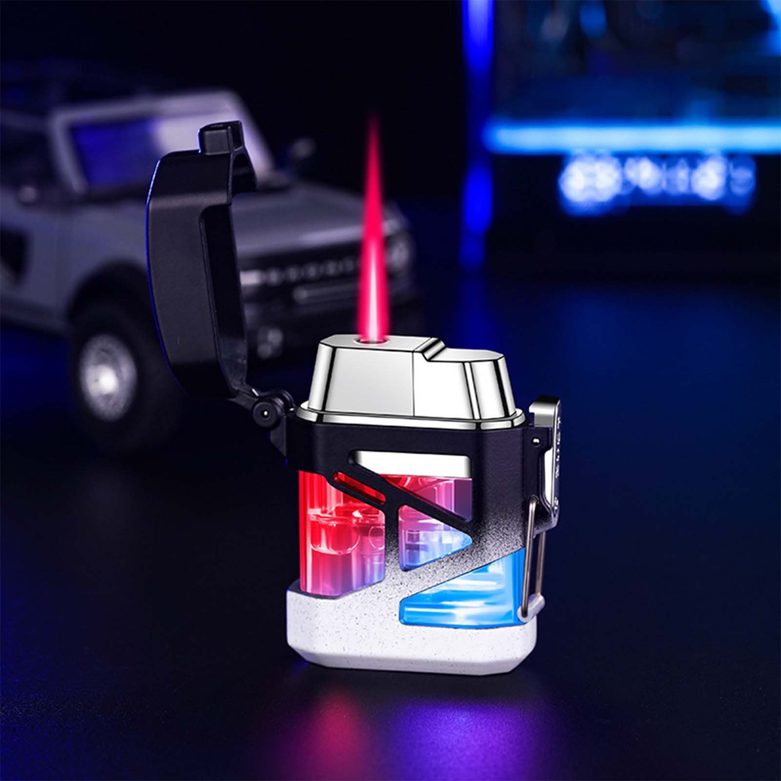 Mech Shape Straight Red Flame Large Capacity Transparent Visible Bin ...