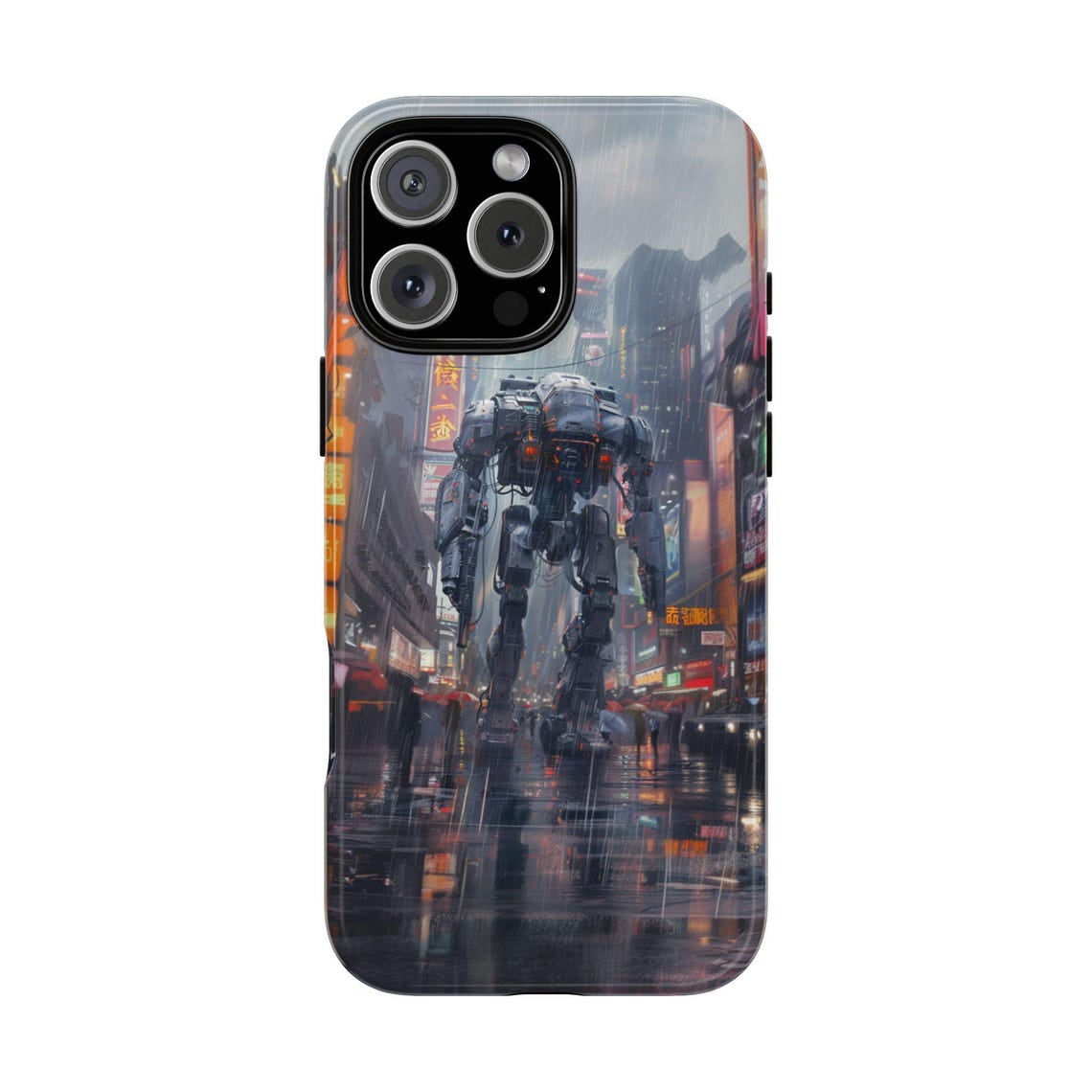 Mech Steel Robot Titan Guardian Futuristic City Scene Phone Case with ...