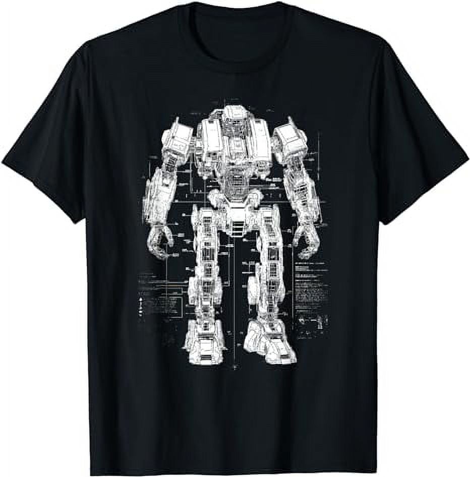 Mech robot design / sketch / drawing T-Shirt - Walmart.com