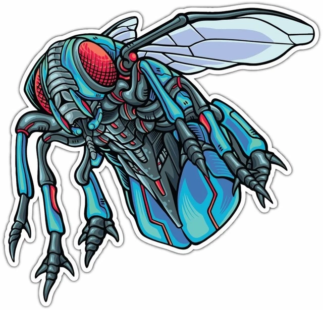 Mecha Fly Cyborg Insect Flies Car Stickerphone Decal Water Bottle ...