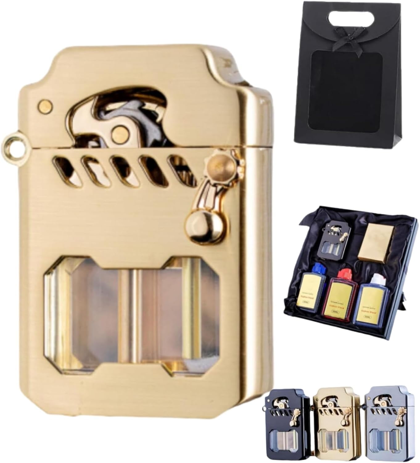 Mecha Metal Rocker Lighter, Retro Transparent Oil Tank Metal Rocker ...