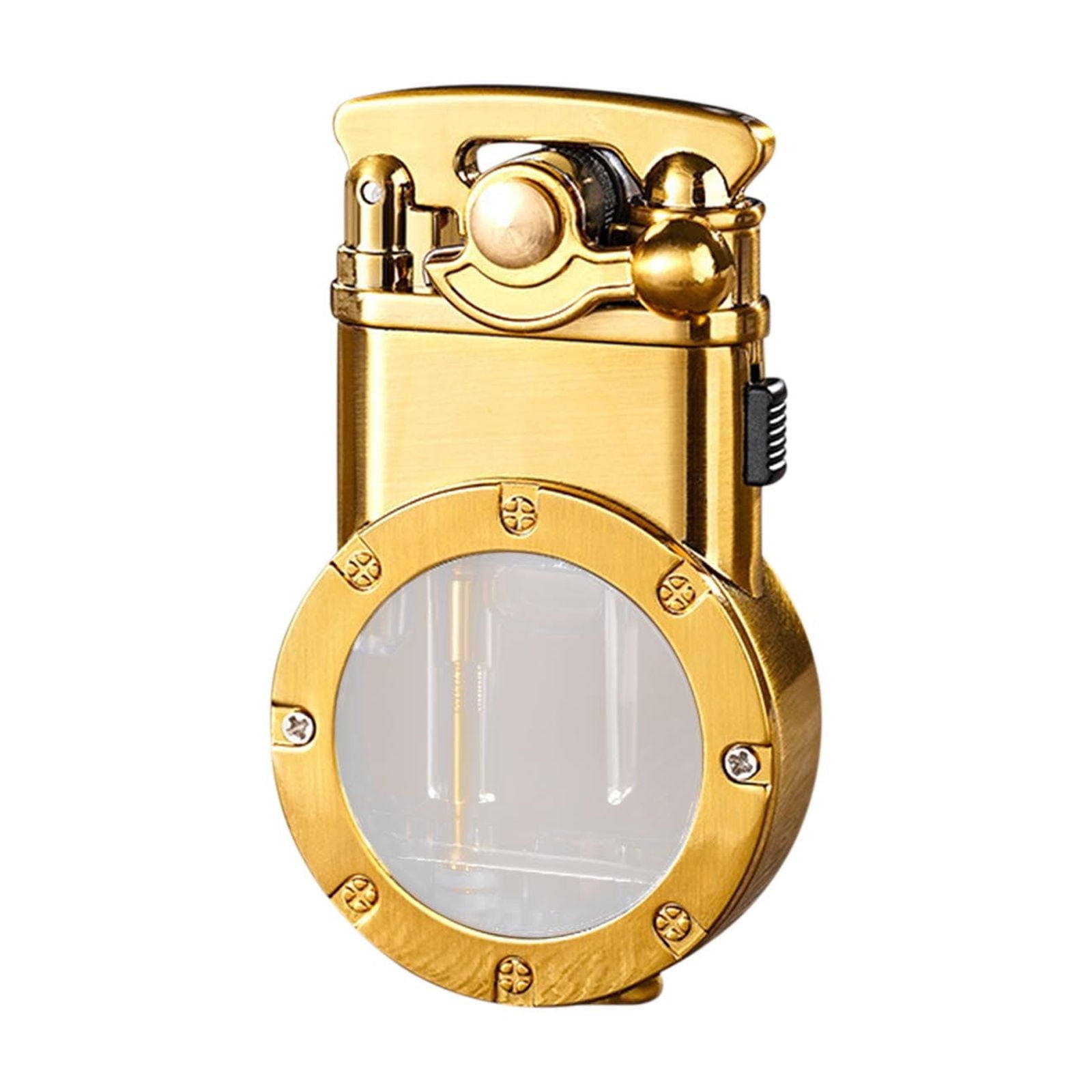 Mecha Metal Rocker Lighter, Retro Transparent Oil Tank Metal Rocker ...