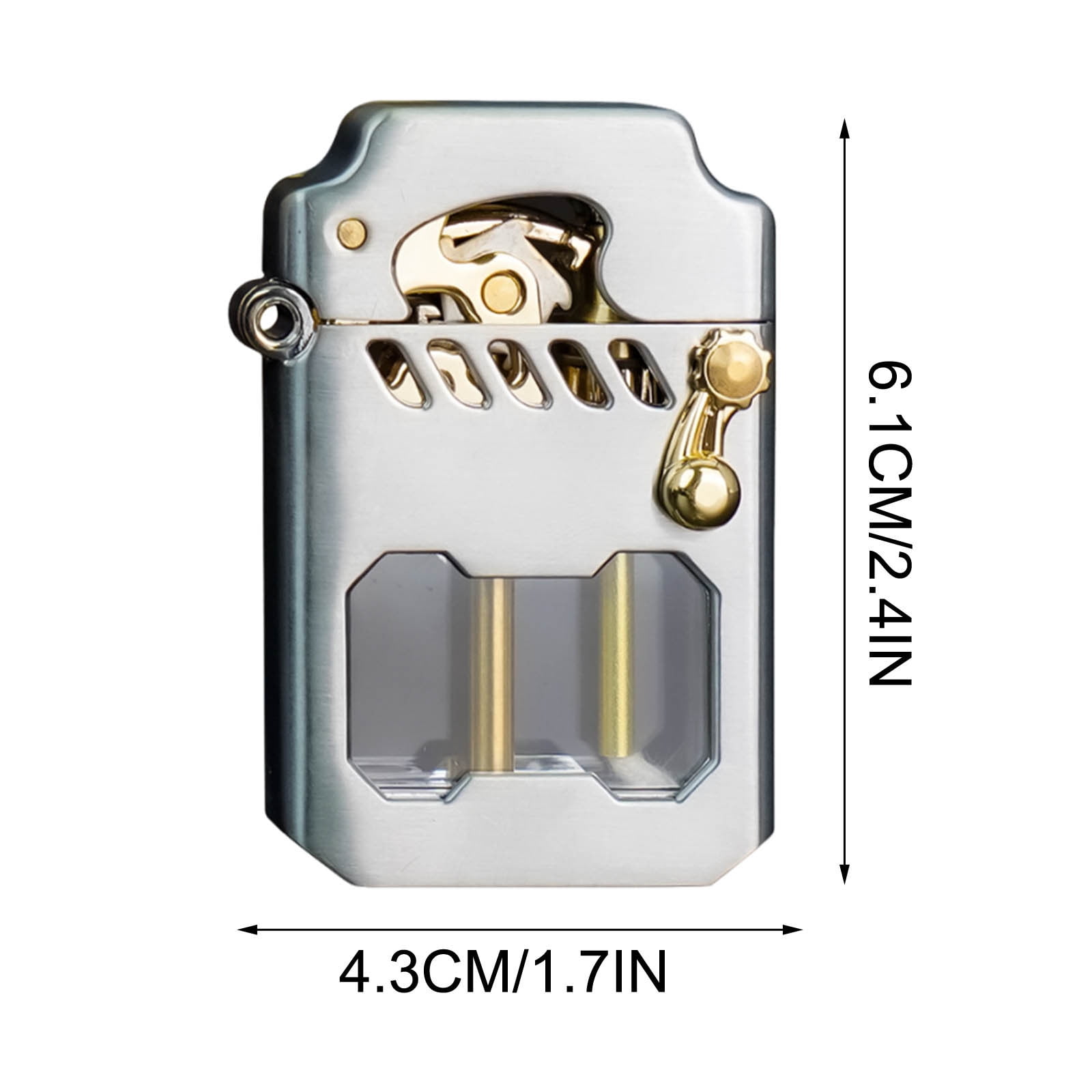 Mecha Metal Rocker Lighter, Retro Transparent Oil Tank Metal Rocker ...