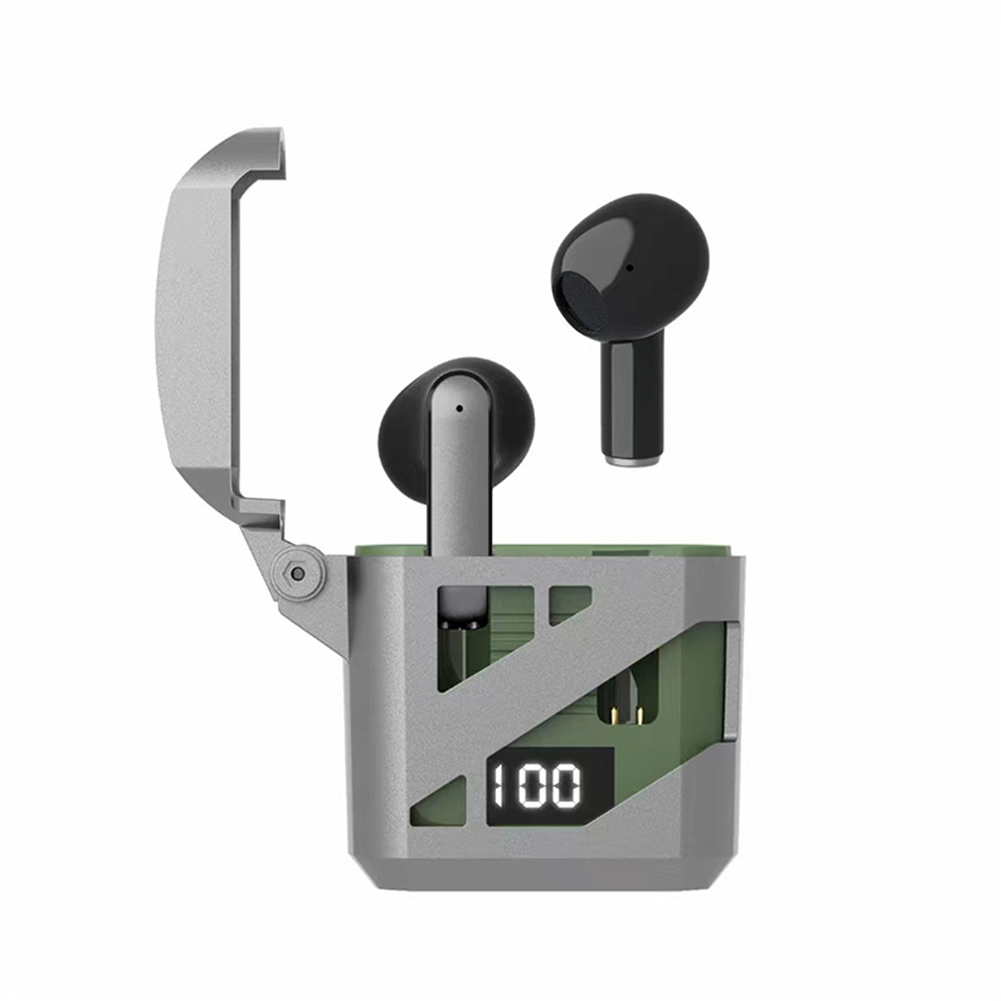 Mecha Style Wireless Bluetooth Headset With LED Digital Display Noise ...