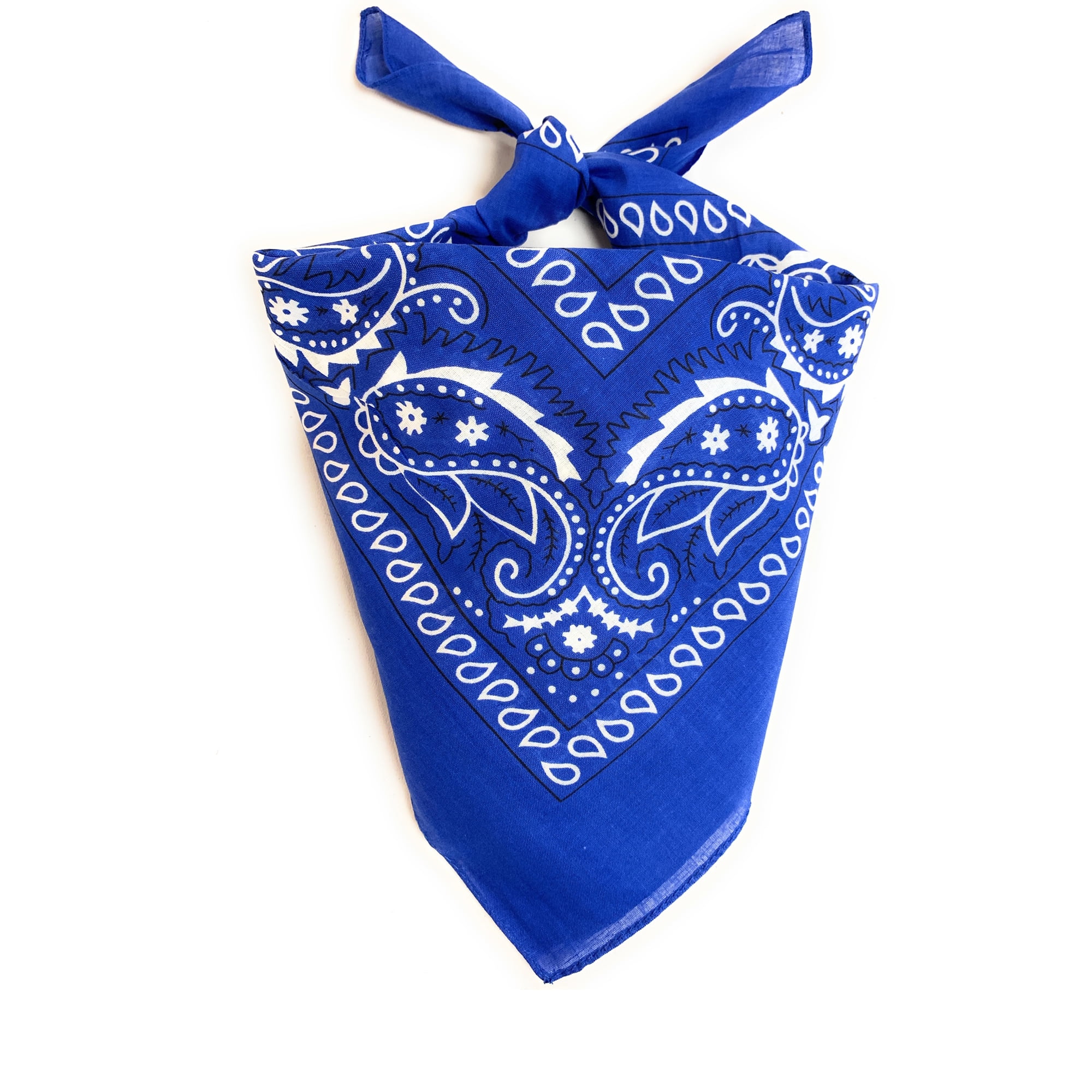 Mechaly Lightweight Soft Cotton Scarf Neckerchief (Paisley Royal Blue ...