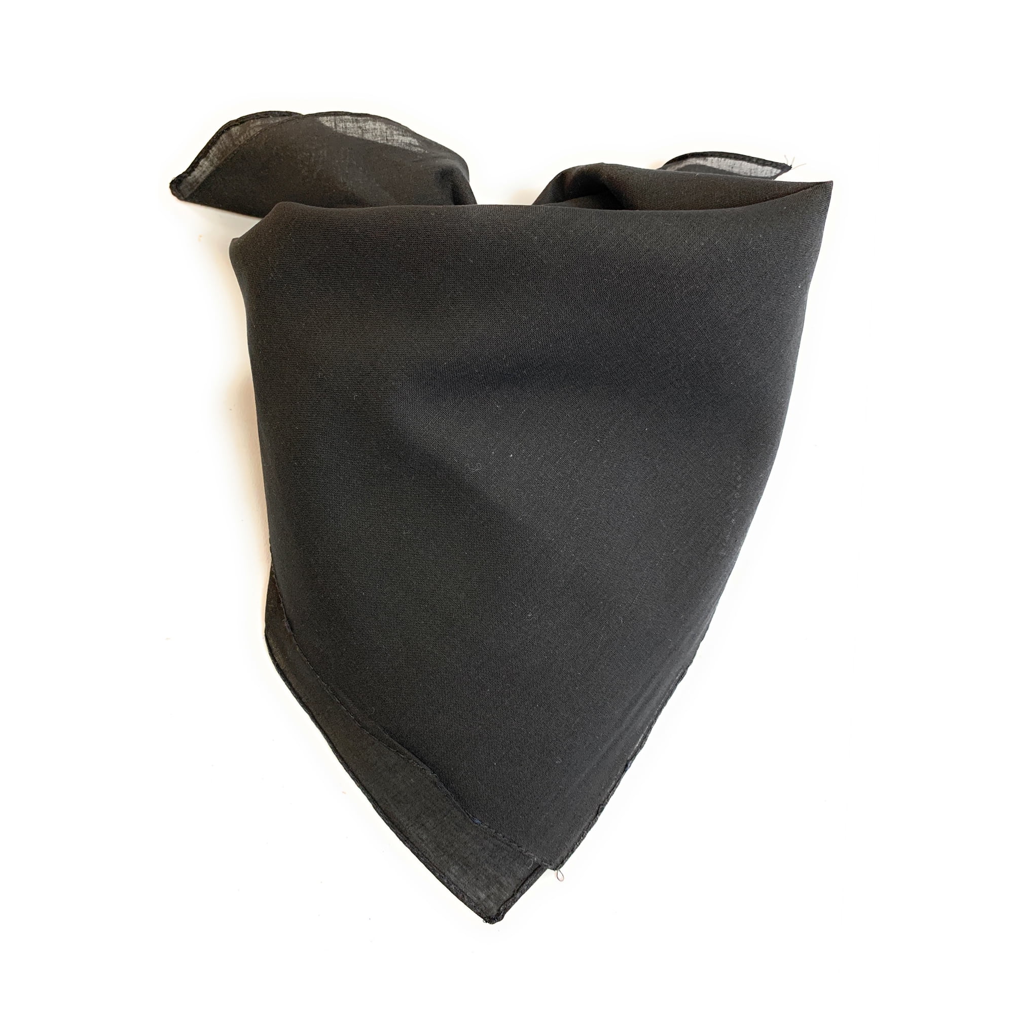 Mechaly Lightweight Soft Cotton Scarf Neckerchief (Plain Black ...