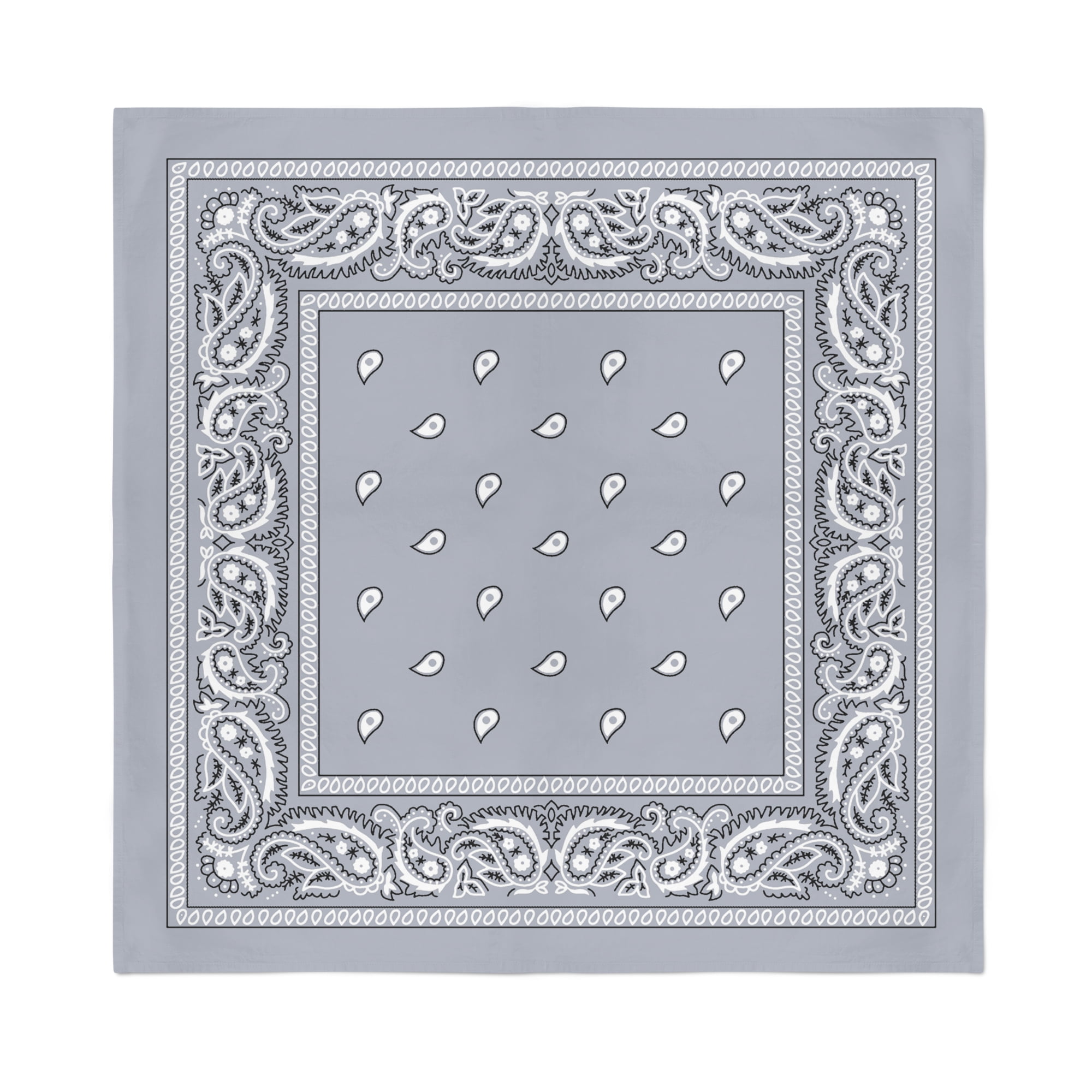 Mechaly Multifunctional 12 Pack Dozen Cotton Paisley Bandanas (Grey ...