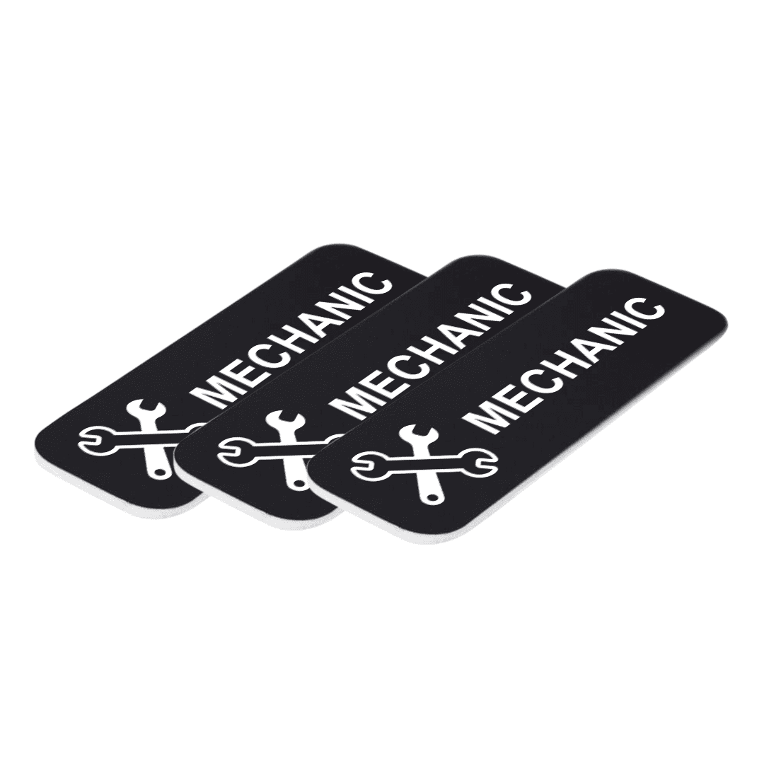 Mechanic 1 x 3" Name Tag/Badge, Black, (3 Pack) - Walmart.com