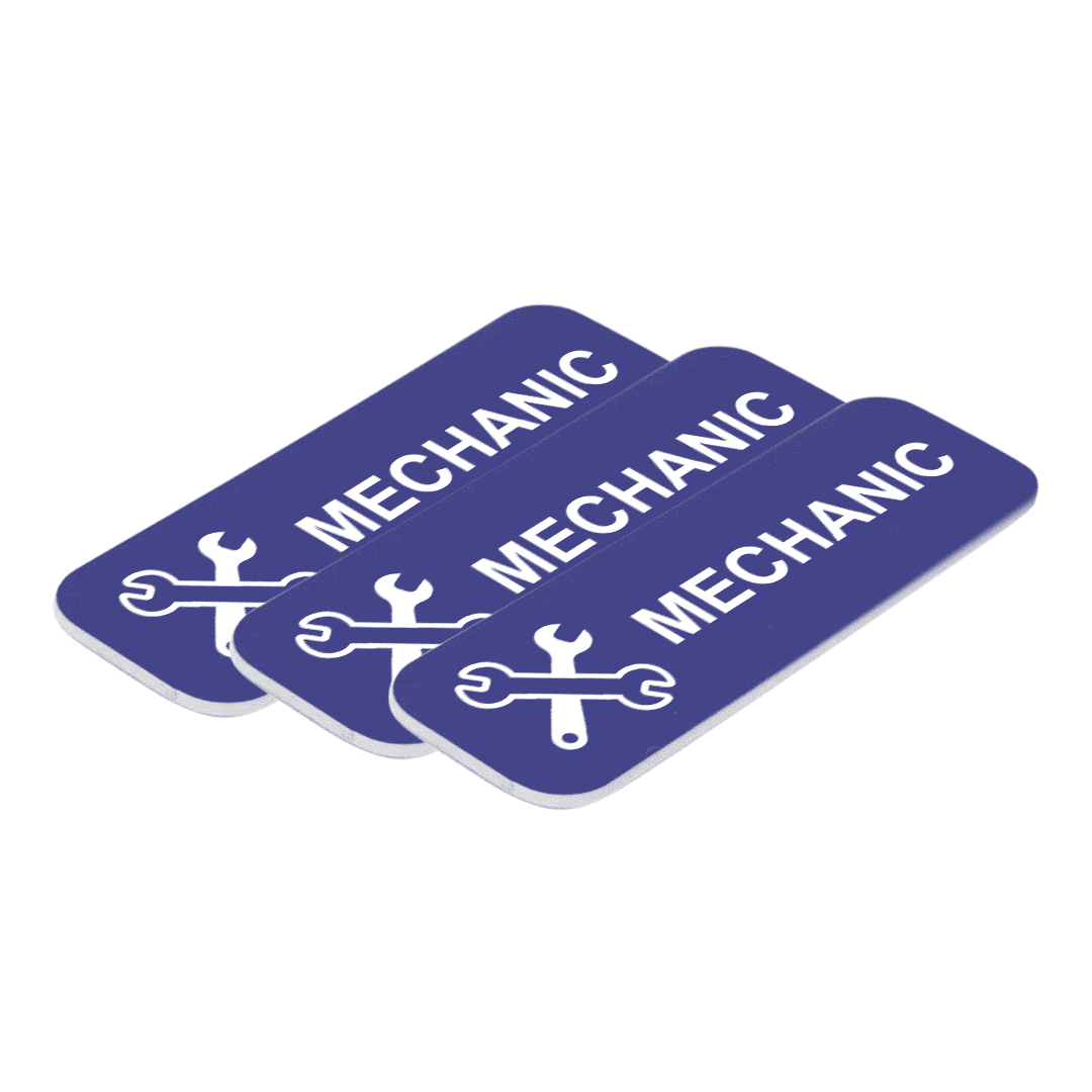 Mechanic 1 x 3" Name Tag/Badge, Blue, (3 Pack) - Walmart.com