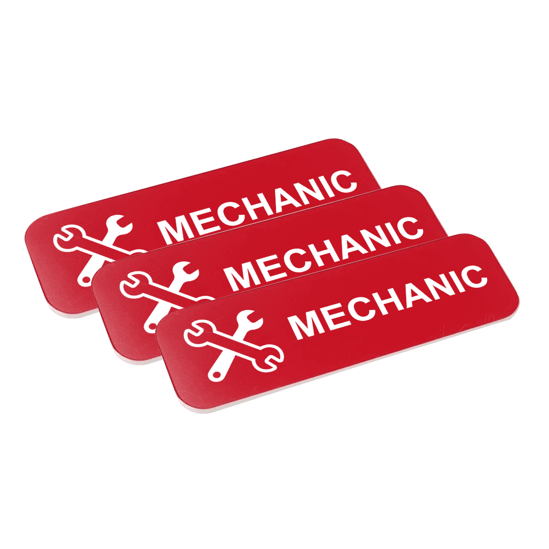 Mechanic 1 x 3" Name Tag/Badge, Red, (3 Pack) - Walmart.com