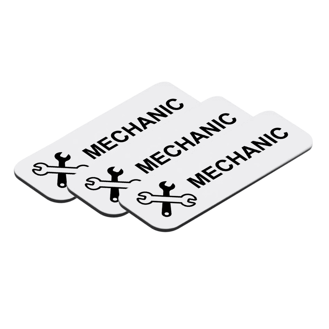Mechanic 1 x 3" Name Tag/Badge, White, (3 Pack) - Walmart.com