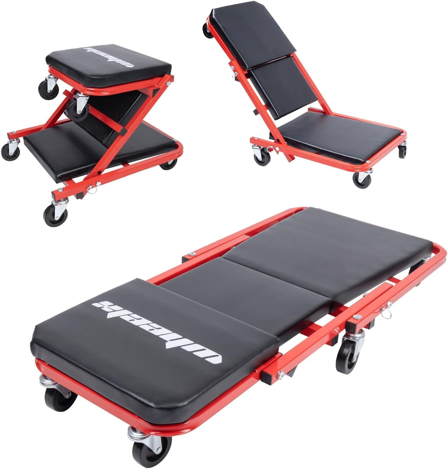 Mechanic Creeper 36-inch 3-in-1 Mode Z Seat 340lbs Capacity, Foldable ...