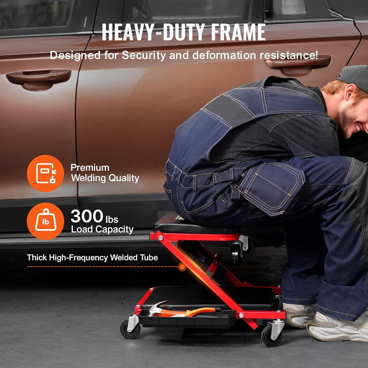 Mechanic Creeper, Garage Gift, 36" Z Creeper Seat, 2 in 1 Mechanic ...