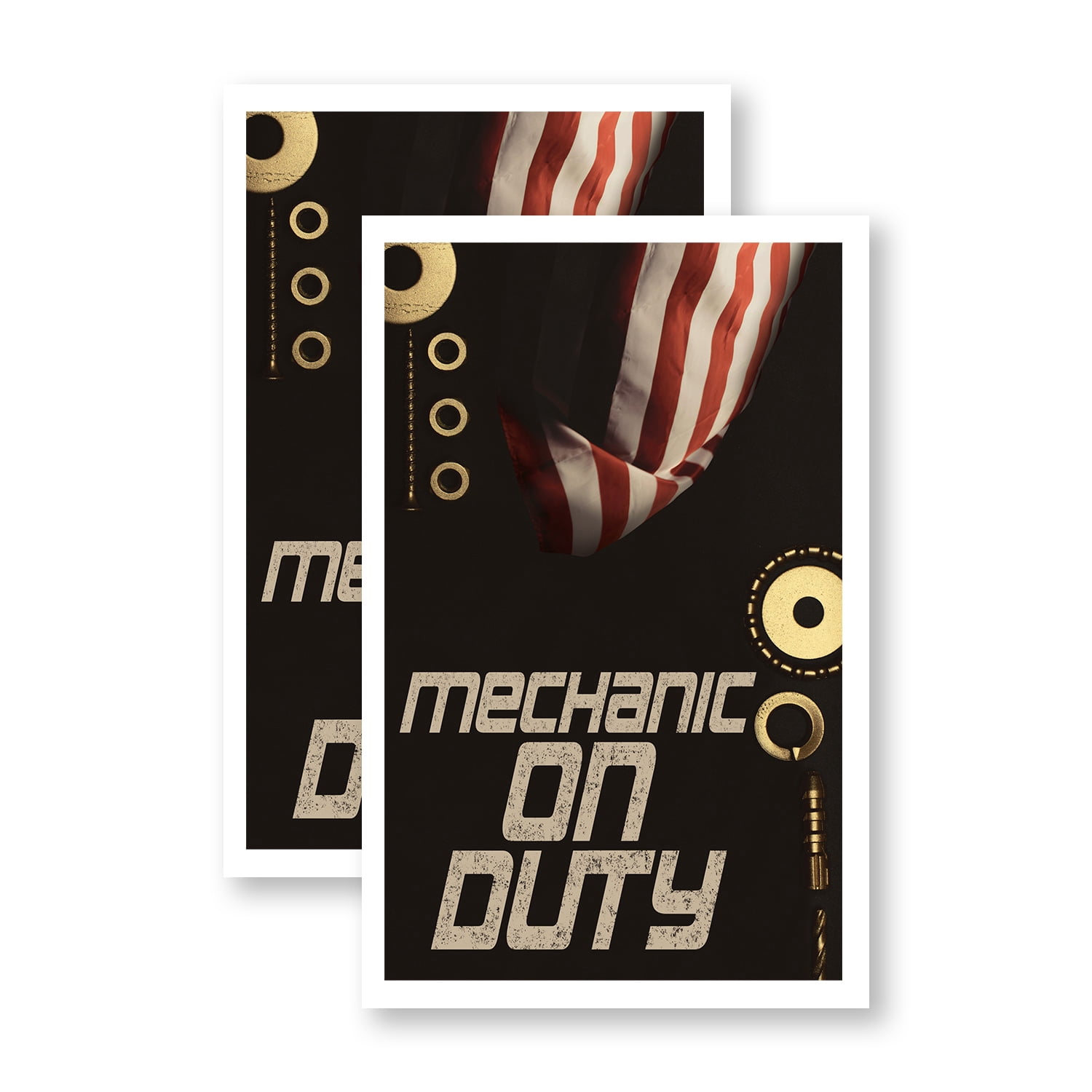 Mechanic On Duty (2-Pack) 24 Inch x 36 Inch Vinyl Decals | Sign Insert ...