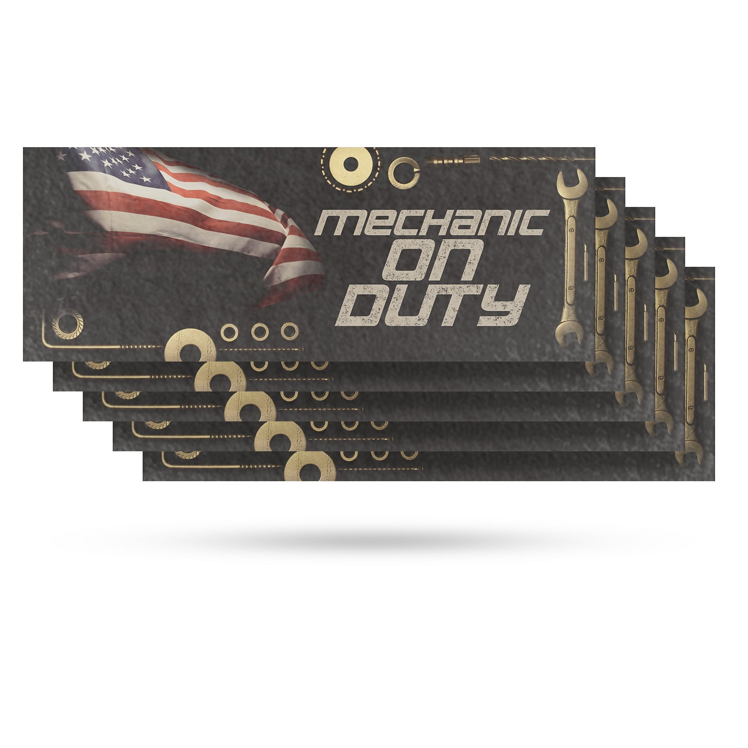 Mechanic On Duty Vinyl Decal 5 Pack of 12 Inch x 5 Inch Weatherproof ...