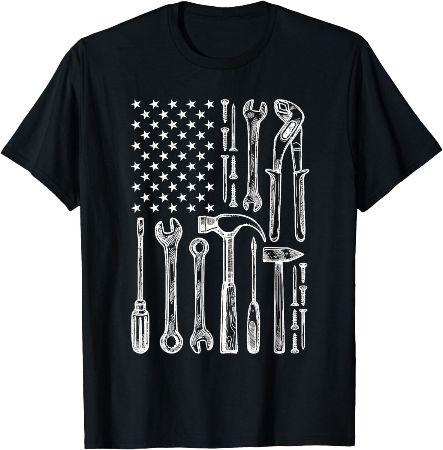Mechanic Flag Car Repairman Craftsman Vintage American Flag T-Shirt ...