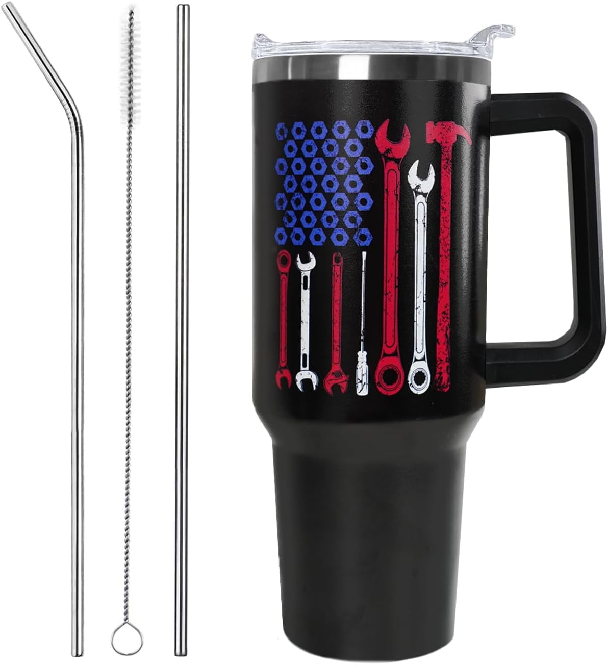 Mechanic Gifts for Men, 40 oz Mechanic American Flag Stainless Steel ...