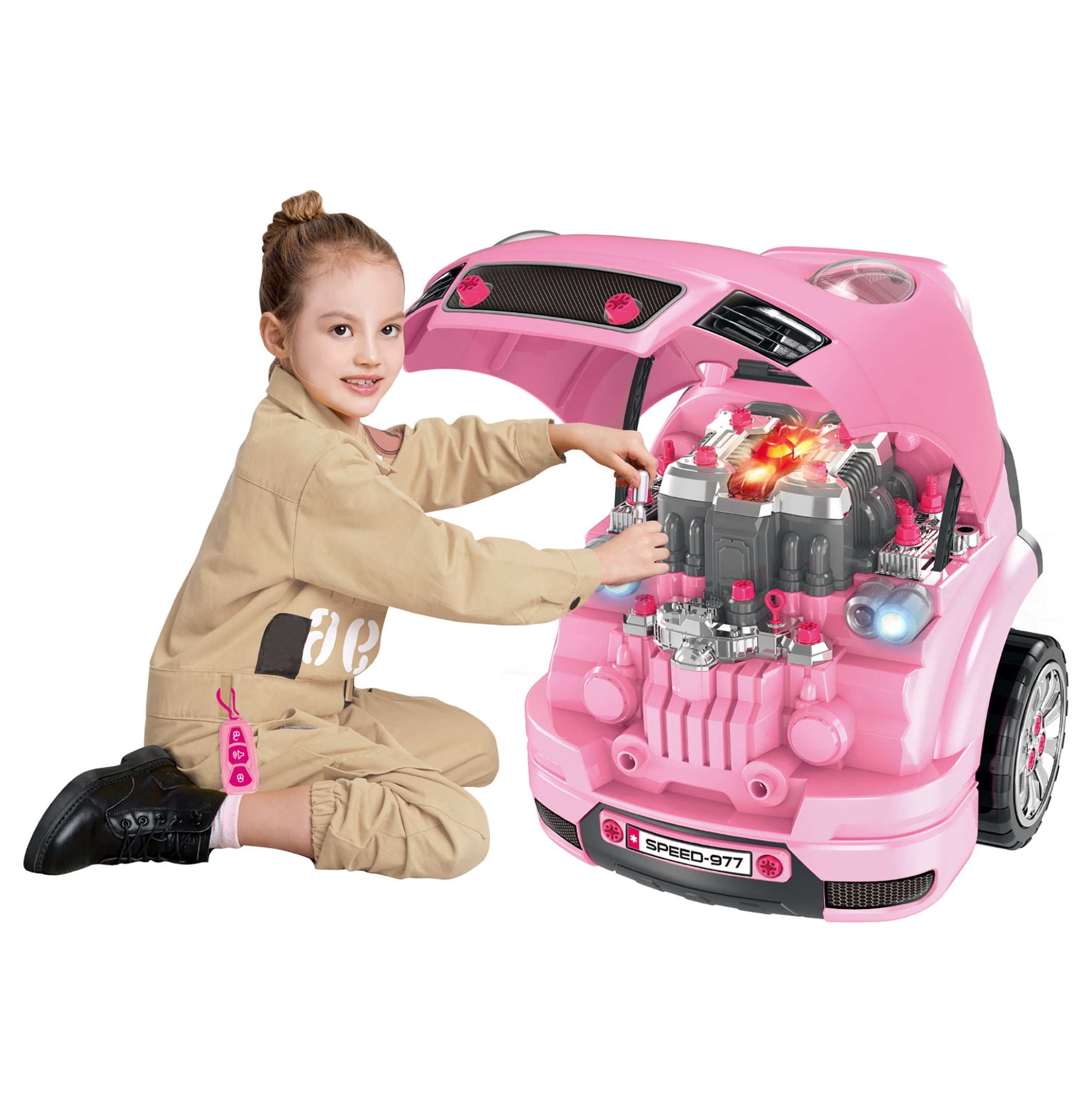 Mechanic Kids Truck Engine Toy Set, Car Service Playset, Engine ...