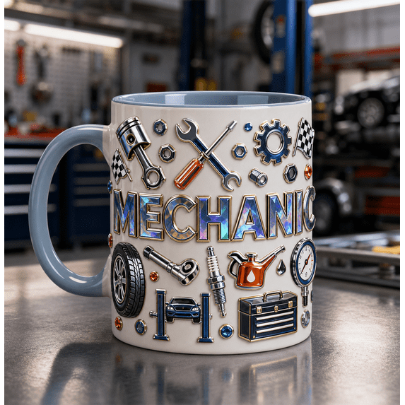 Mechanic Mug 3D Effect Custom Garage Tools Mug for Auto Repair Techs ...