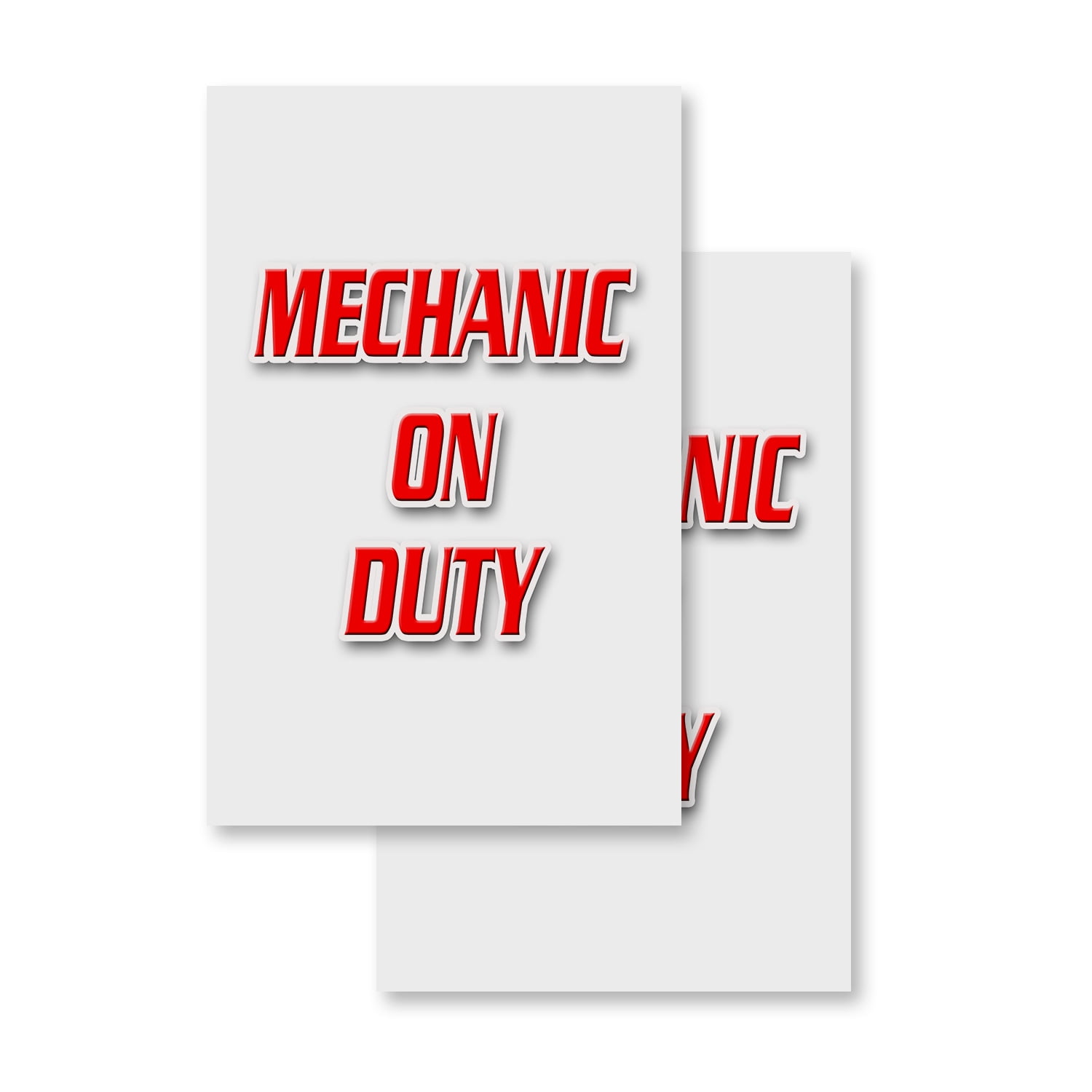 Mechanic On Duty (2-PACK) 24" x 36" Vinyl Decals | Sign Insert Peel ...