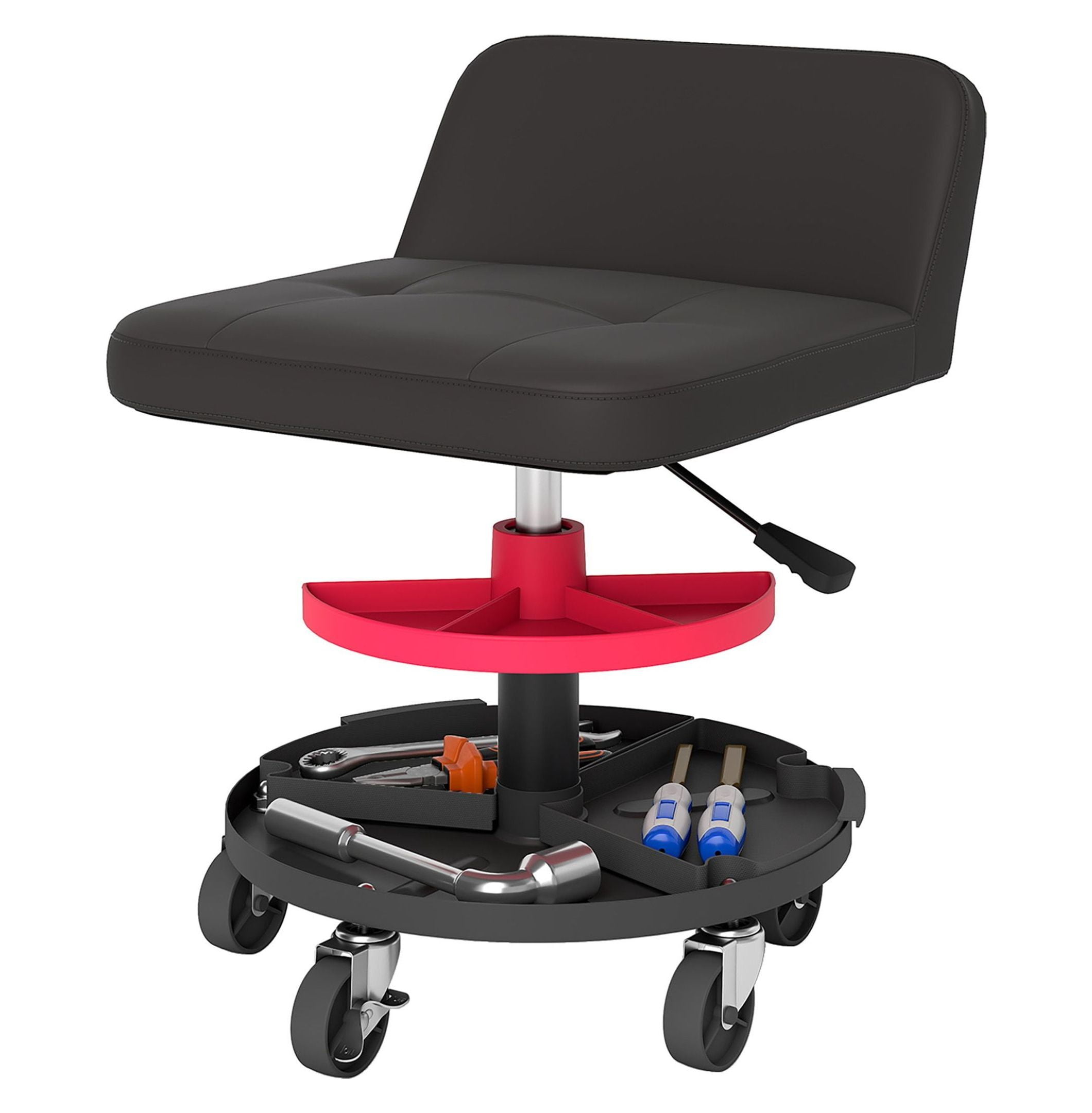 Mechanic Rolling Stool - 300 LBS Capacity, Adjustable Height, 360 ...