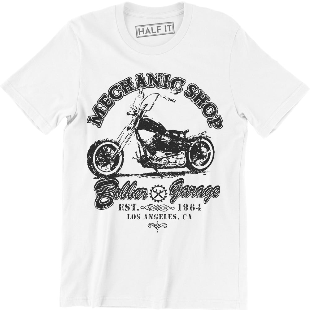 Mechanic Shop Biker Los Angeles Work Bike Grunge Garage Men's T-Shirt ...