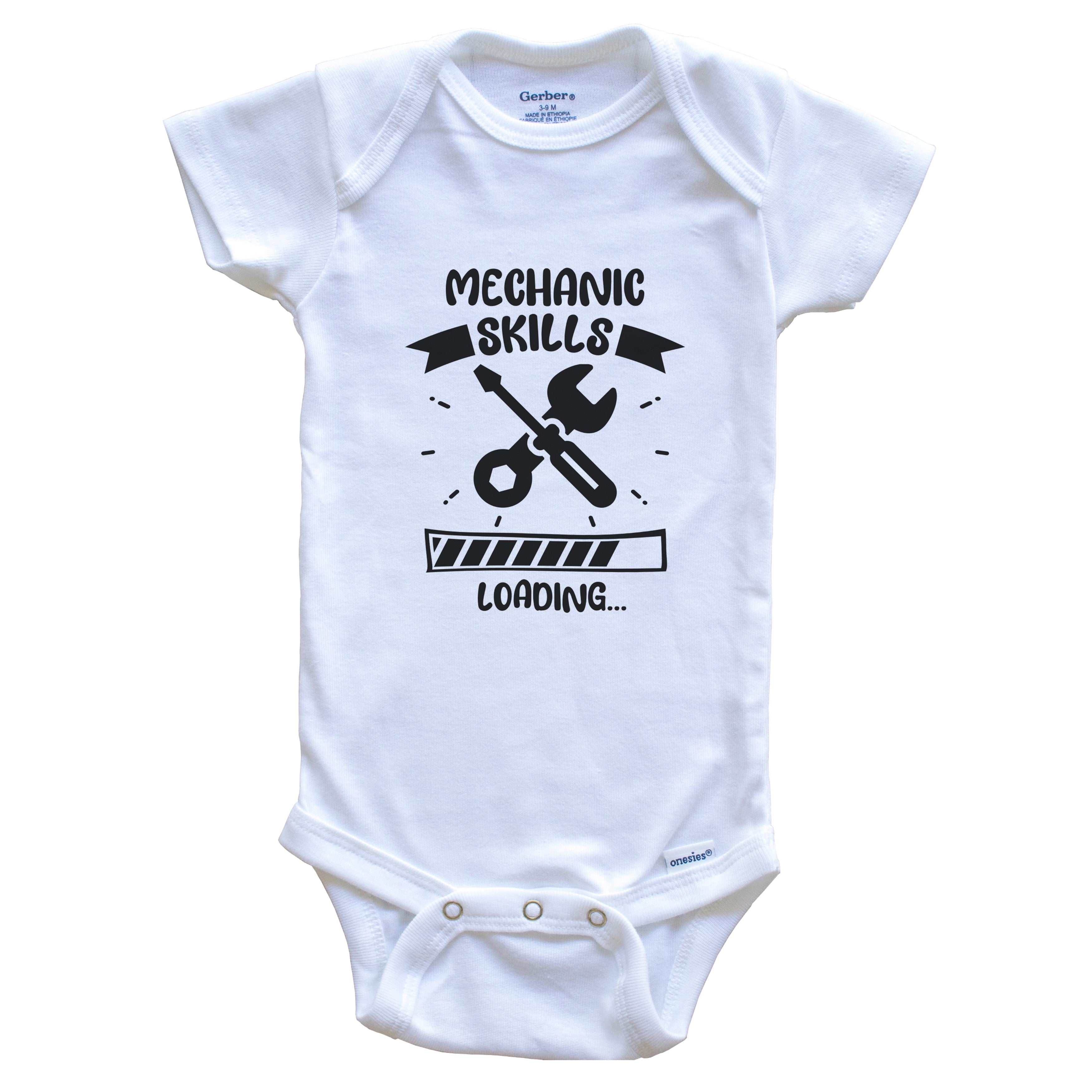 Mechanic Skills Loading Funny Mechanic Baby Bodysuit, 0-3 months white ...