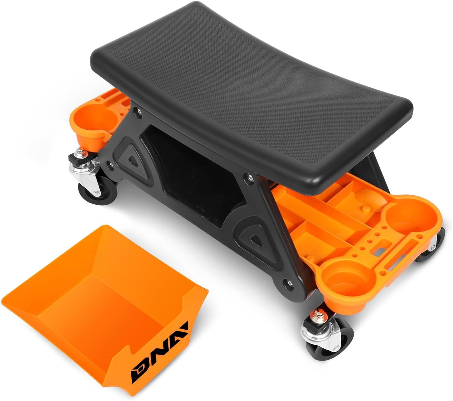 -Mechanic Stool - 25-1/2" x 13" x 12" (L x H x W), Rolling Work Seat w ...