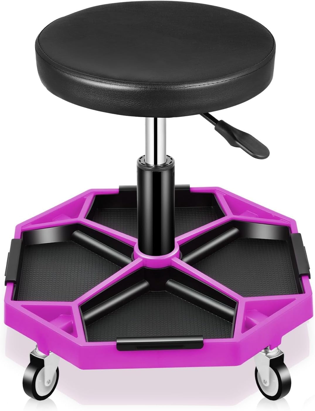 Mechanic Stool, Adjustable Rolling Pneumatic Creeper Garage Shop Seat ...