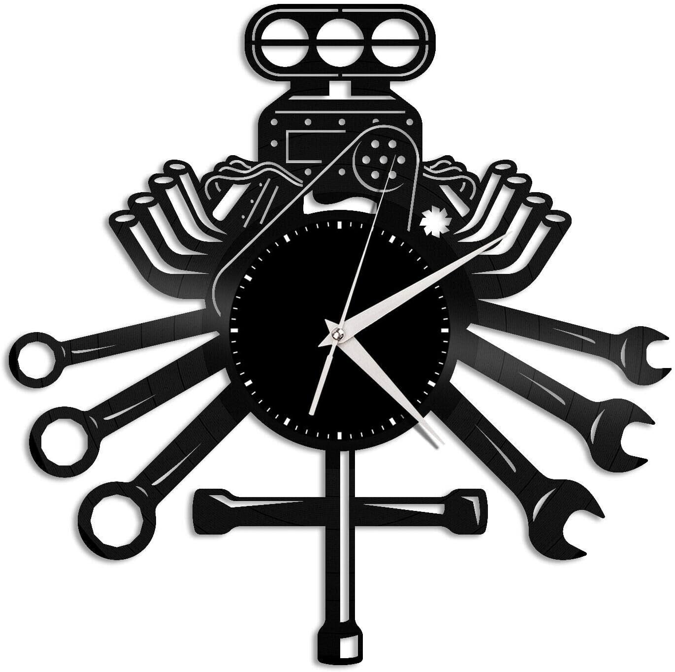 Mechanic Tools Vinyl Wall Clock,Vinyl Record Clock Wall Art Handmade ...