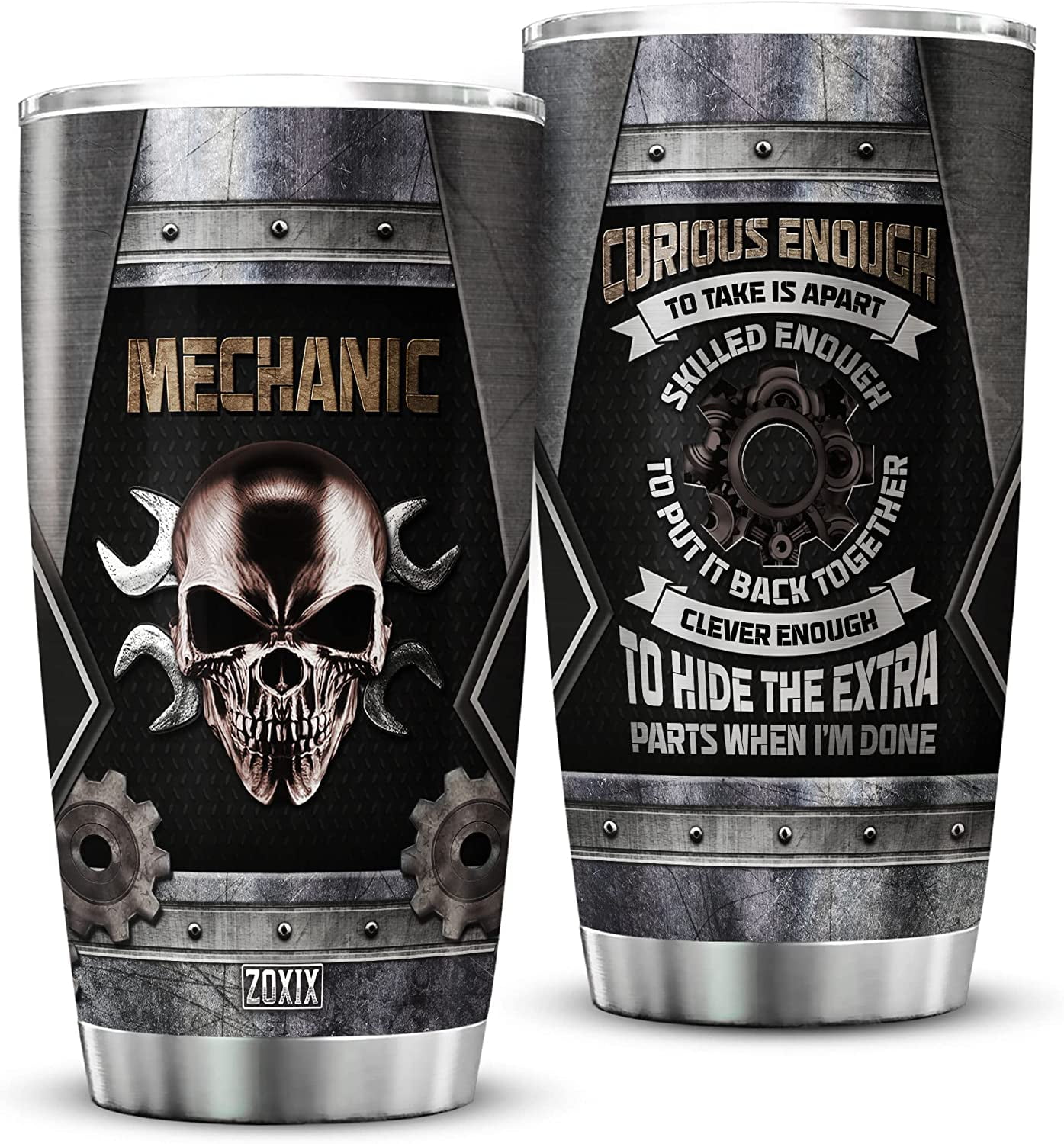 Mechanic Tumbler For Men 20oz Novelty Skull Gift For Mechanical ...