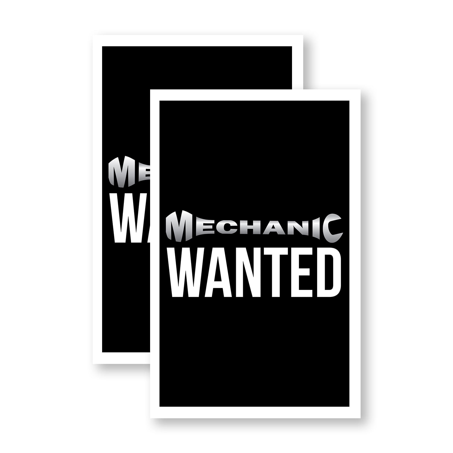 Mechanic Wanted (2-Pack) 24 Inch x 36 Inch Vinyl Decals | Sign Insert ...
