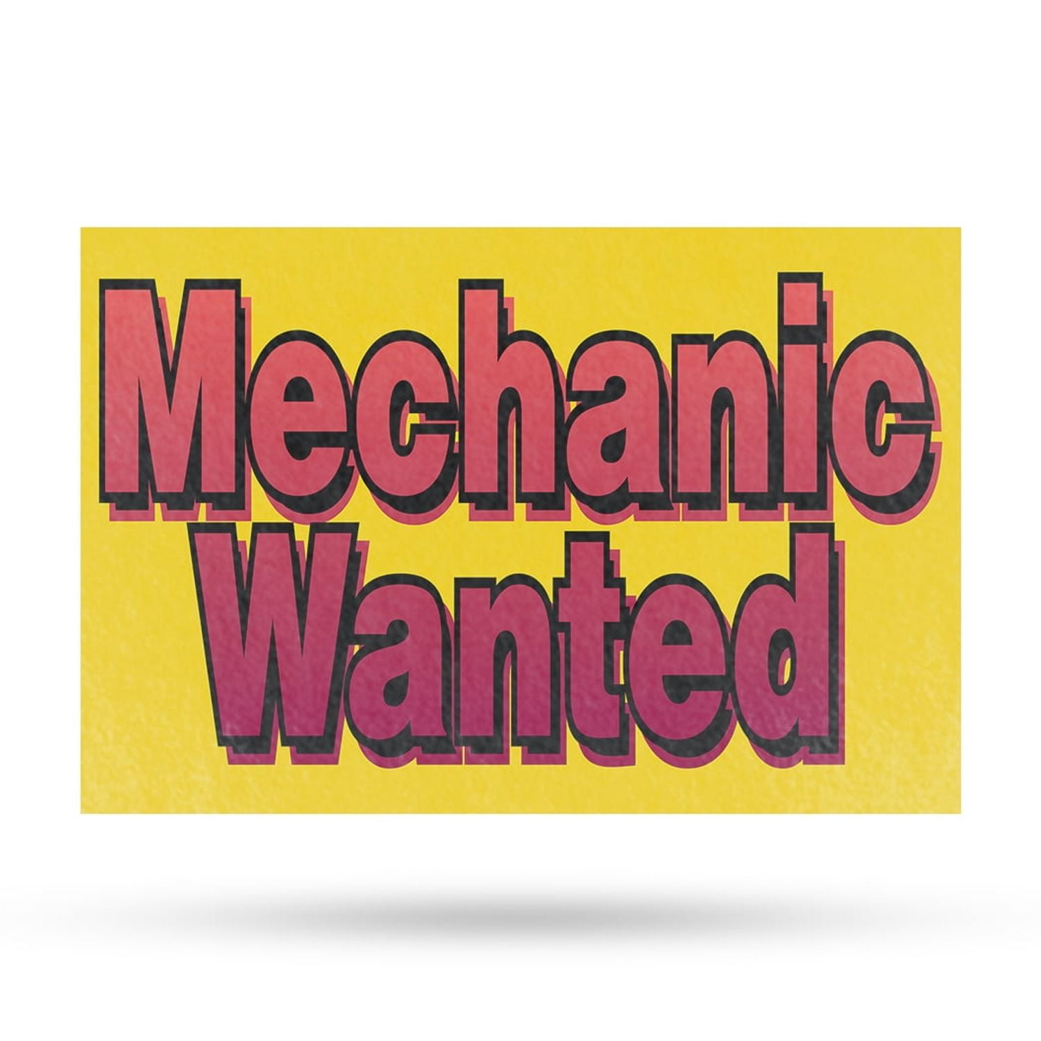 Mechanic Wanted Vinyl Decal 12 Inch x 16 Inch Weatherproof Heavy-Duty ...