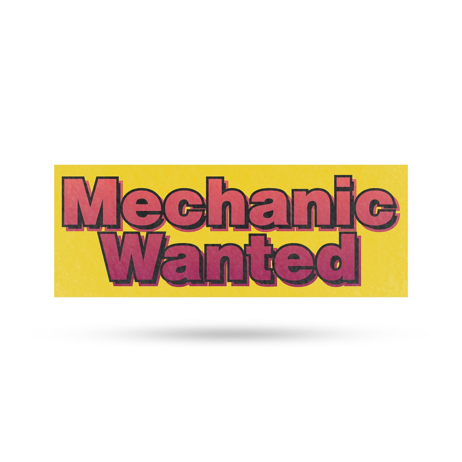 Mechanic Wanted Vinyl Decal 12 Inch x 5 Inch Weatherproof Heavy-Duty ...