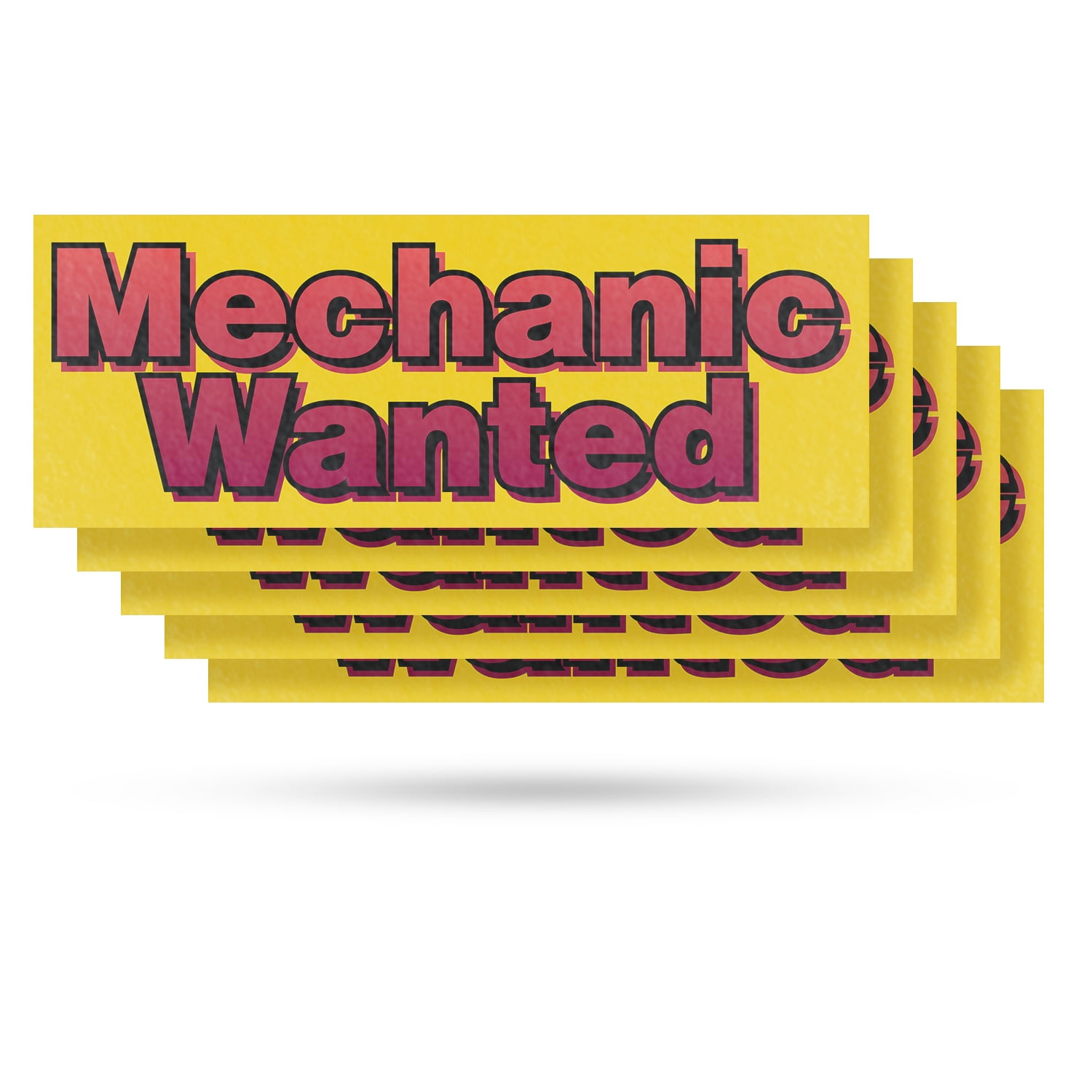 Mechanic Wanted Vinyl Decal 5 Pack of 12 Inch x 5 Inch Weatherproof ...