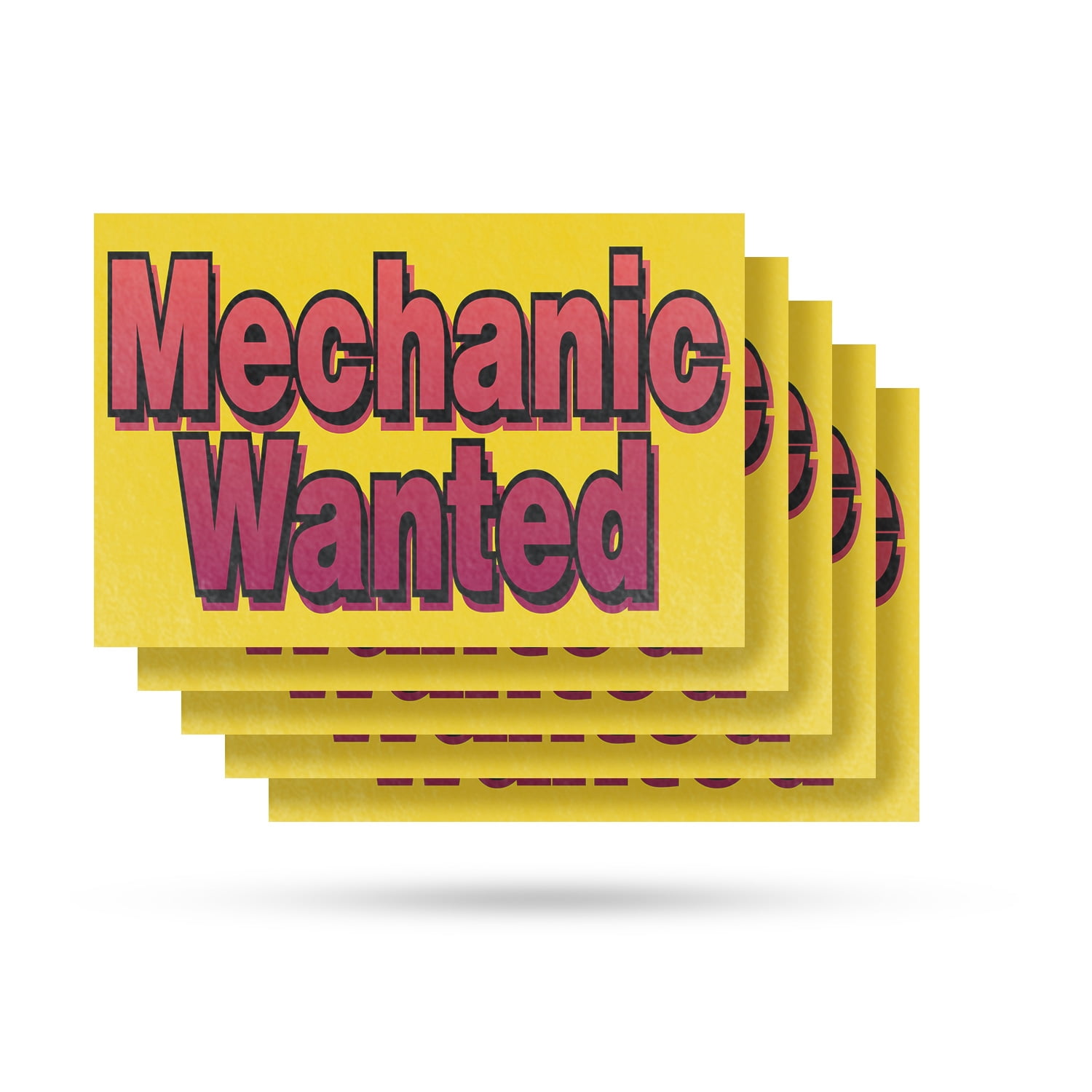 Mechanic Wanted Vinyl Decal 5 Pack of 18 Inch x 24 Inch Weatherproof ...