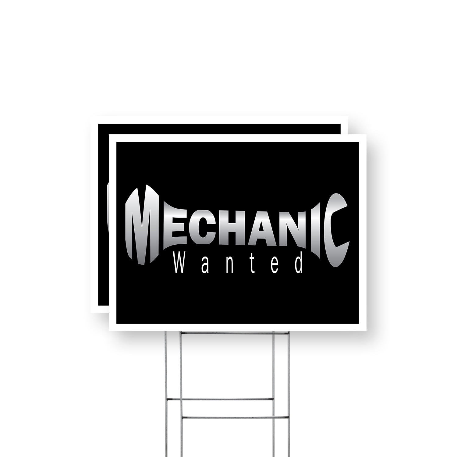 Mechanic Wanted Yard Sign 2 Pack of 18 Inch x 24 Inch Single Sided ...