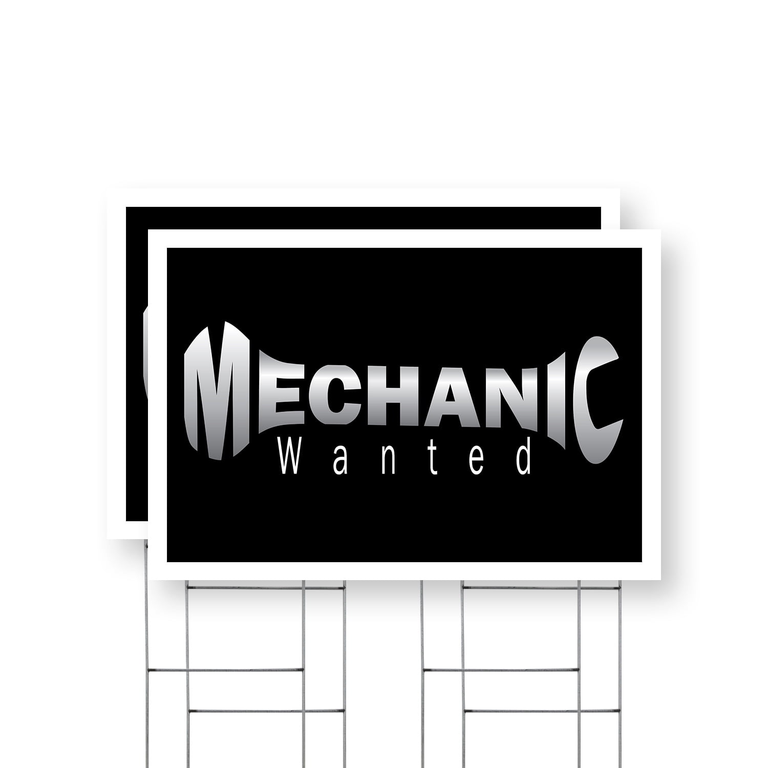 Mechanic Wanted Yard Sign 2 Pack of 24 Inch x 36 Inch Single Sided ...