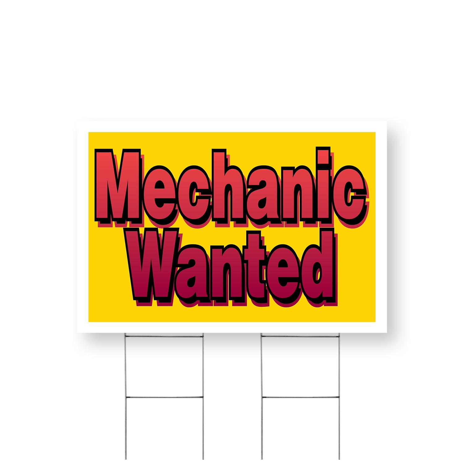 Mechanic Wanted Yard Sign 24 Inch x 36 Inch Single Sided Weatherproof ...