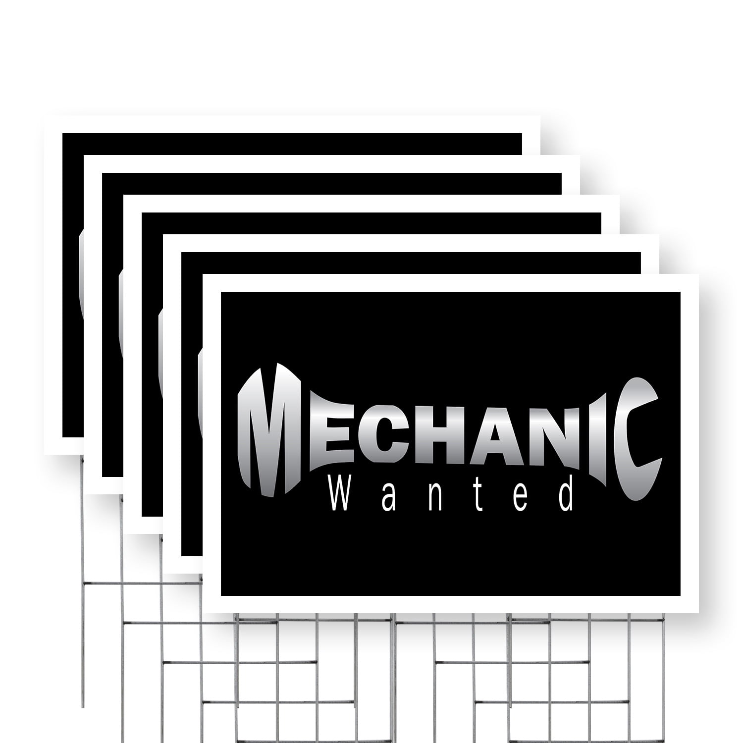 Mechanic Wanted Yard Sign 5 Pack of 24 Inch x 36 Inch Single Sided ...