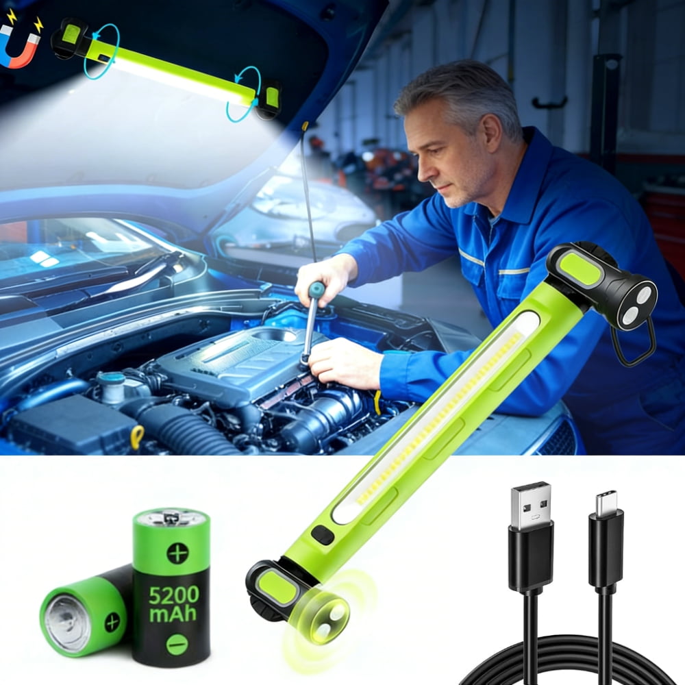 Mechanic Work Light, 2500Lm, 5200mA Rechargeable LED Work Light Bar ...