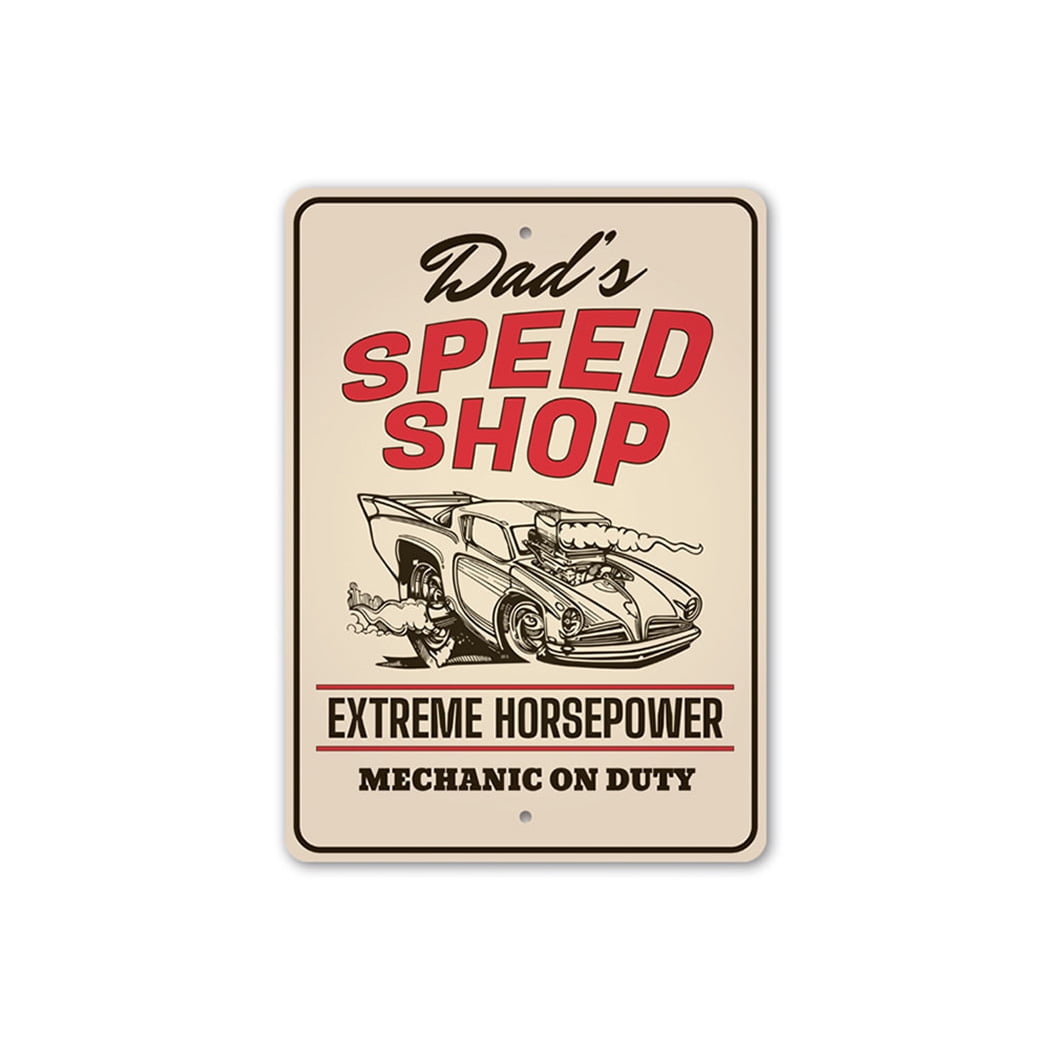 Mechanic on Duty Speed Shop Sign, Mechanic Aluminum Metal Decor Sign ...