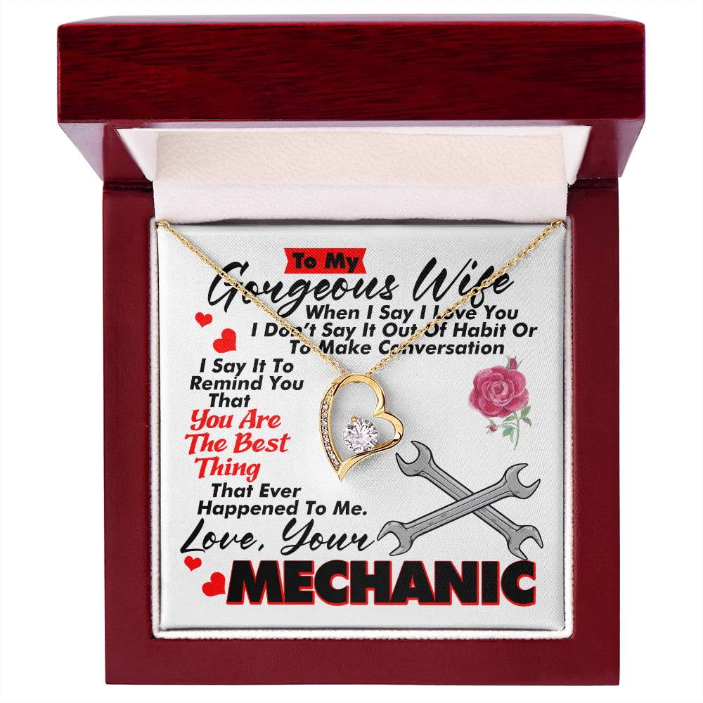 Mechanic's Wife, Forever Love Necklace, 14K White Gold or 18K Yellow ...