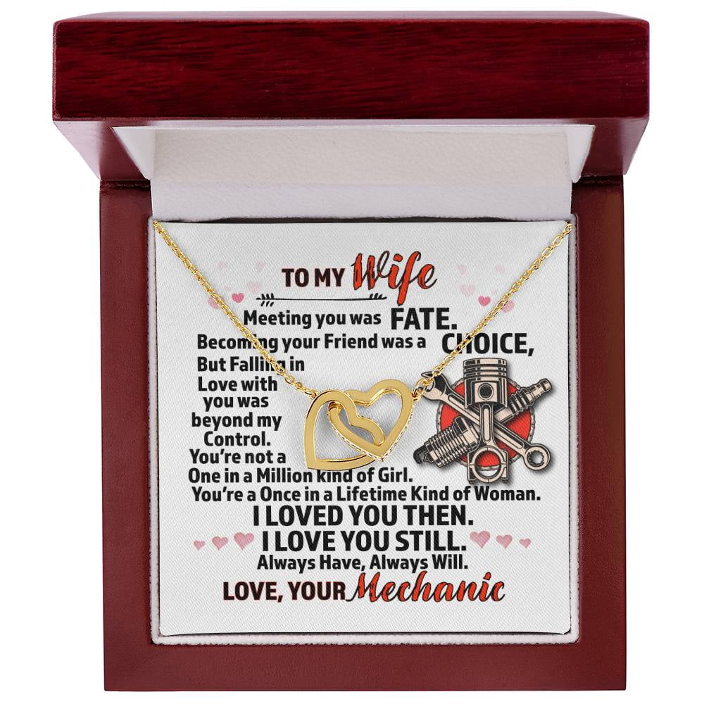 Mechanic's Wife, Interlocking Hearts Necklace, 14K White Gold or 18K ...